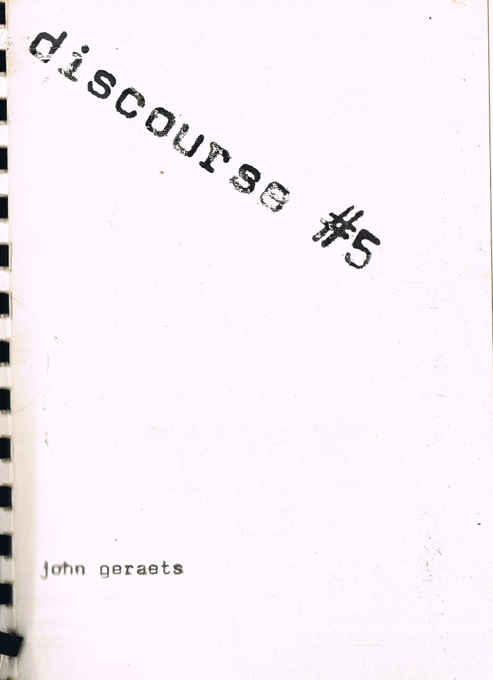 5from discourse#5 – john geraets